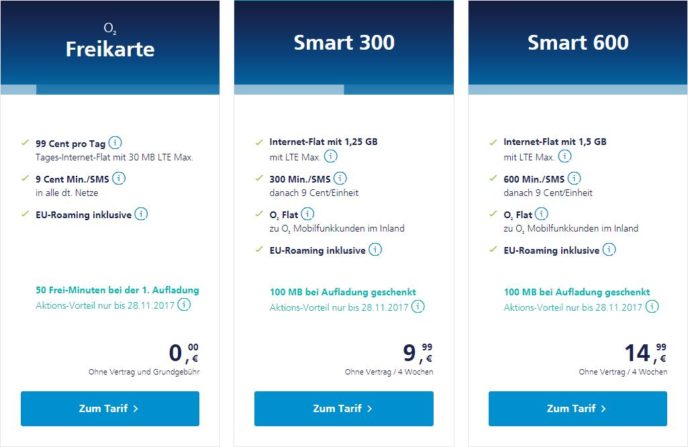 o2 startet mit neuen Prepaid-Tarifen