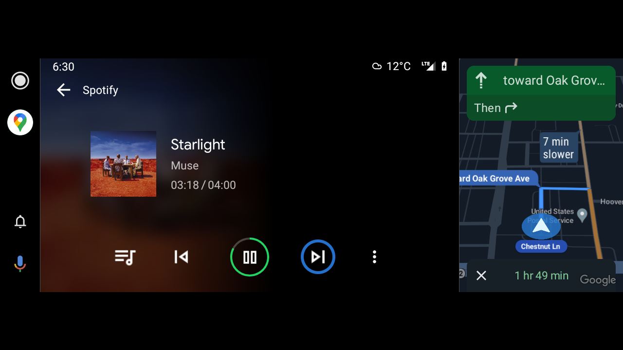 Android Auto: Neuer Splitscreen für breite Bildschirme verfügbar