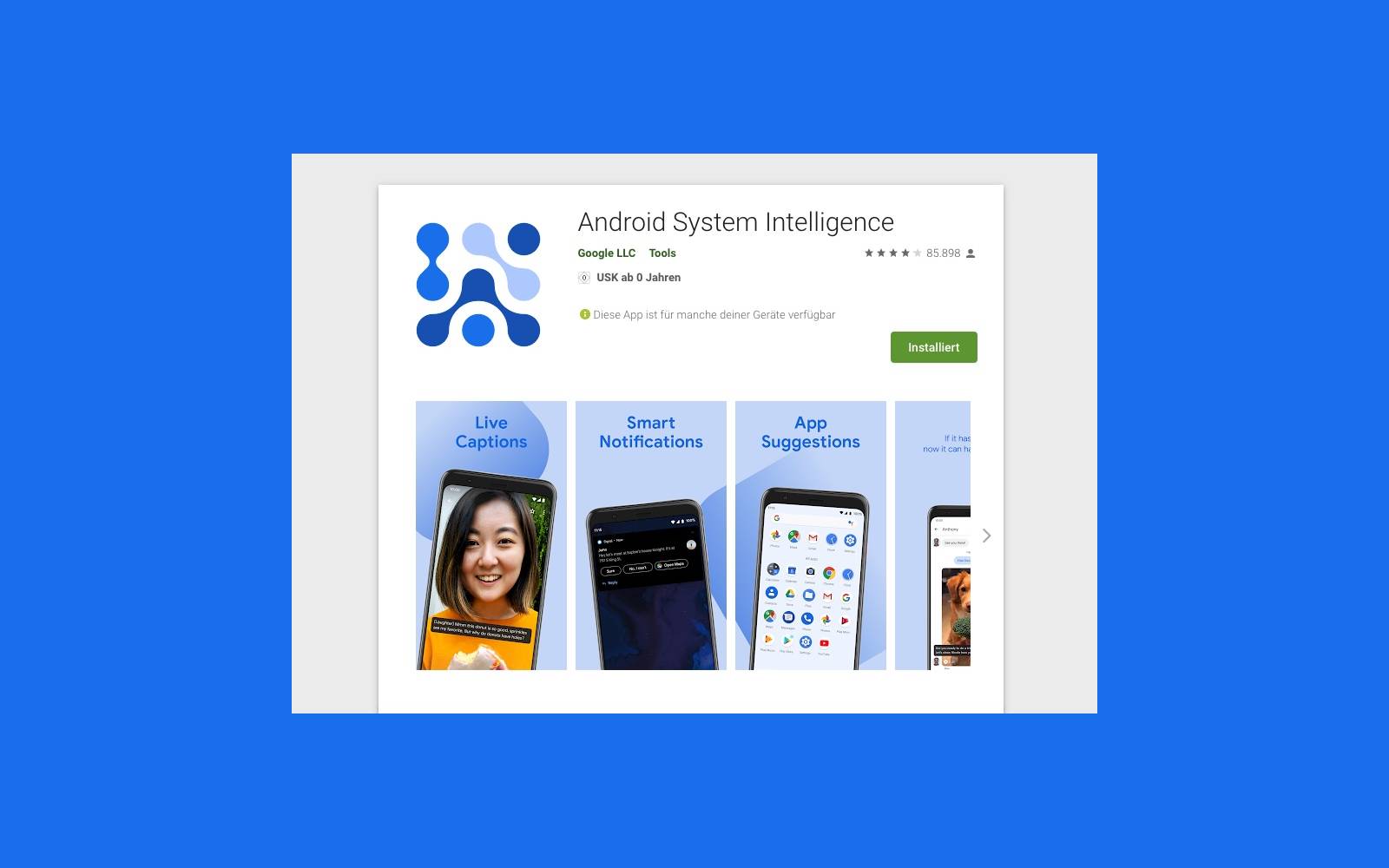Android System Intelligence: "Neue" App und neues Logo