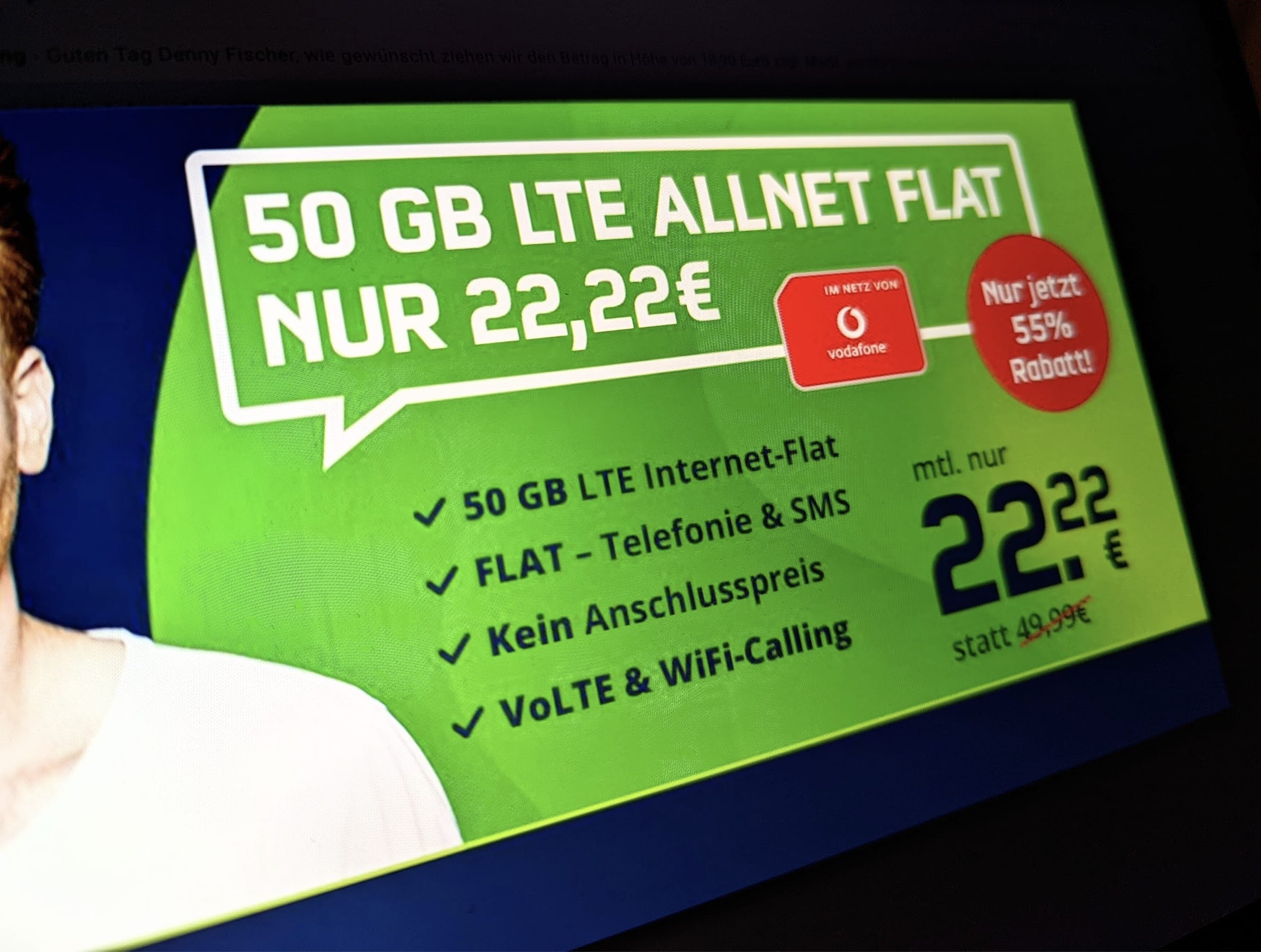 Vodafone-Kracher: 50 GB Allnet Flat zum halben Preis - nur 3 Tage!