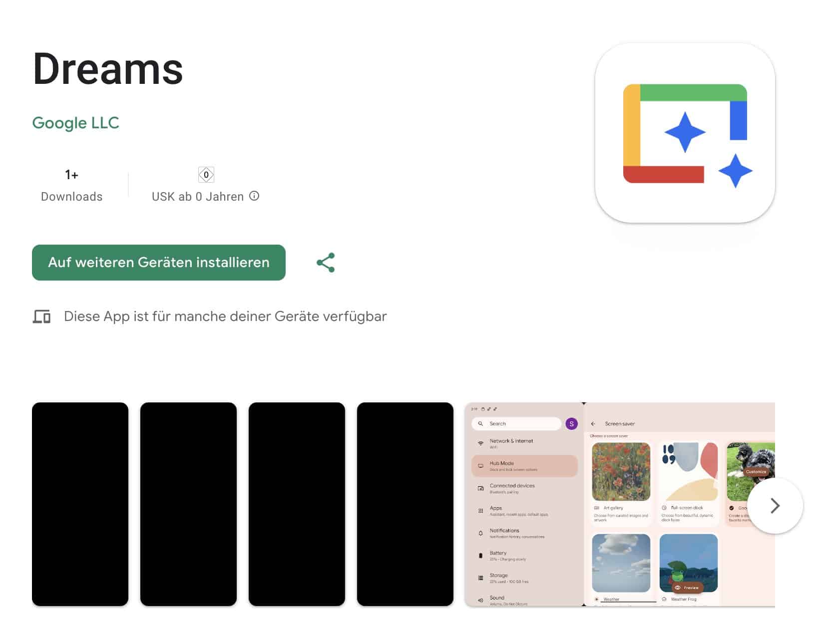 Google Pixel jetzt mit Dreams-App ausgestattet